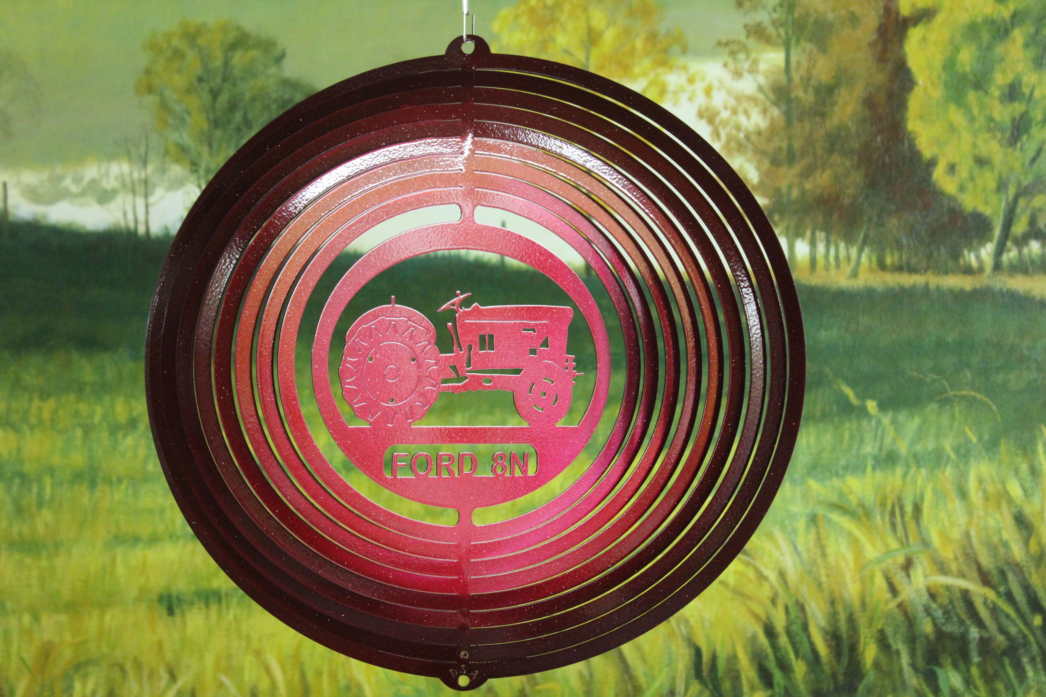 12" Blue Tractor 8N Wind Spinner - Red Starlight