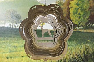 12" Greyhound Dog Breed Wind Spinner - Copper Starlight