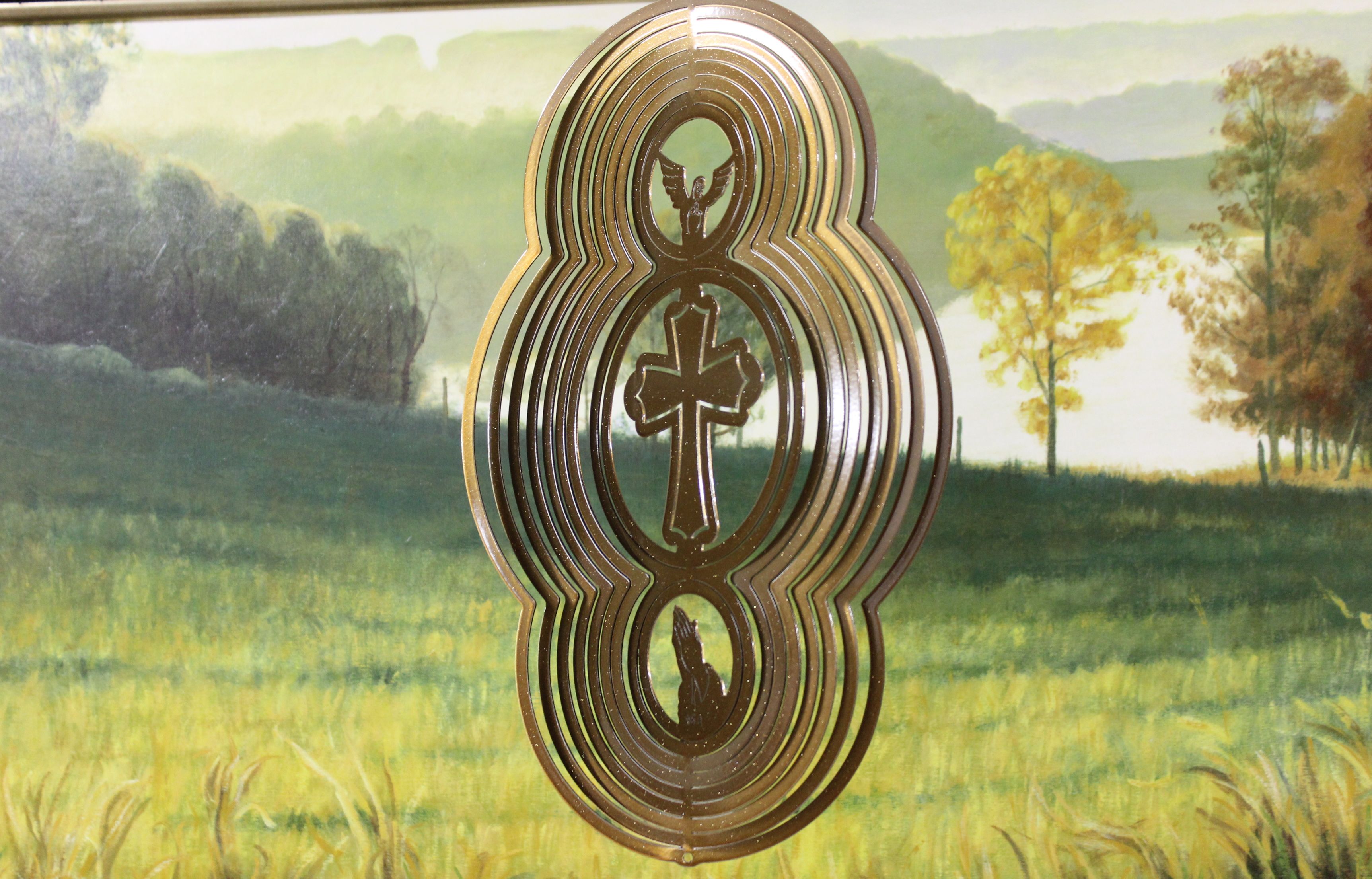 Theme Cross Wind Spinner - Copper Starlight
